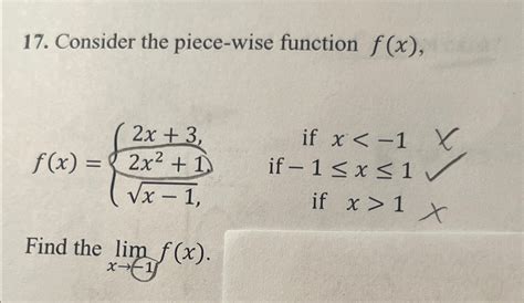 Solved Consider The Piece Wise Function
