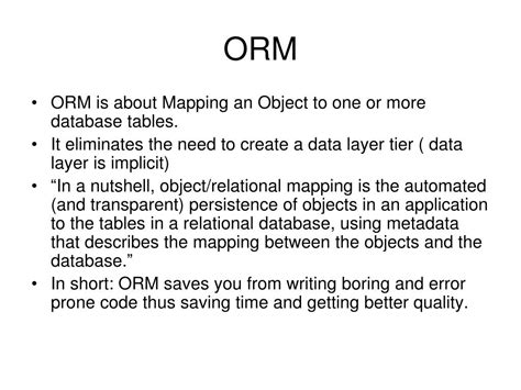 Ppt Object Relational Mapping Orm Powerpoint Presentation Free Download Id7049382