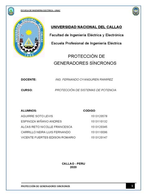 Protección de Generadores Síncronos | PDF | Generador eléctrico | Ingenieria Eléctrica