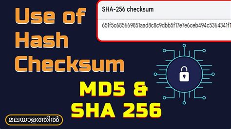 Why Do We Need Hashing Use Of Hash Checksum Sha256 Md5 Malayalam Youtube