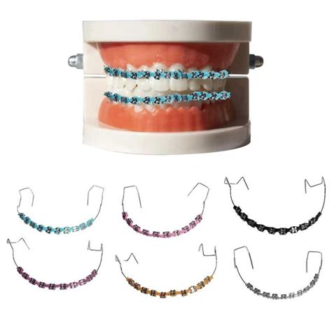 Braces 1 Fashion Pair Colorful Temporary Tooth Decoration With Metal Wires Metal Bracket