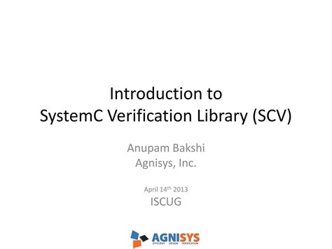 Systemc Verification Library Scv
