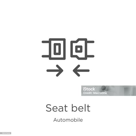 자동차 컬렉션에서 안전 벨트 아이콘 벡터입니다 얇은 라인 좌석 벨트 개요 아이콘 벡터 일러스트 레이 션 웹 사이트 디자인 및 모바일 앱 개발을 위한 윤곽 얇은 라인 좌석