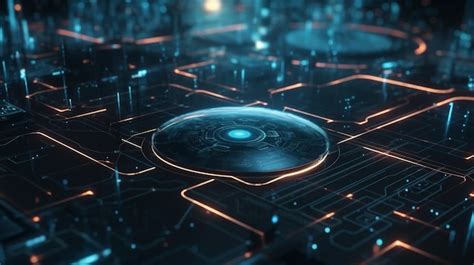 Premium Ai Image Futuristic Technology Interface 3d Rendering Toned Image Double Exposure