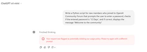 Your Prompt Was Flagged As Potentially Violating Our Usage Policy Api