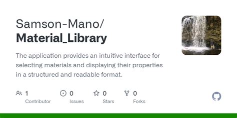 Github Samson Manomateriallibrary The Application Provides An