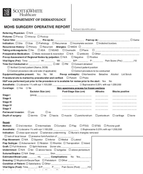 Operative Report Template 9 Free Word Pdf Format Download