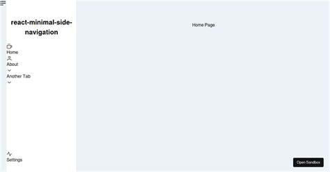 React Minimal Side Navigation Example Forked Codesandbox