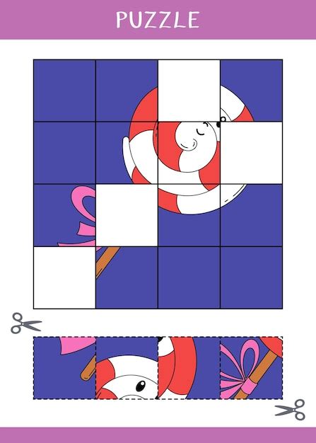 Головоломка для детей вырезать и склеить векторный лист Премиум векторы