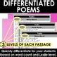 Differentiated Reading Comprehension Passages Poems Poetry Comprehension