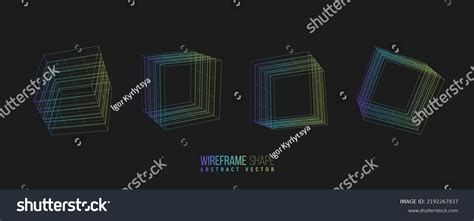 Wireframe Cubes Futuristic Hud Element Geometric Stock Vector Royalty Free 2192267837