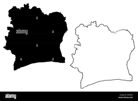 Ivory Coast map vector illustration, scribble sketch Republic of Côte d'Ivoire Stock Vector ...