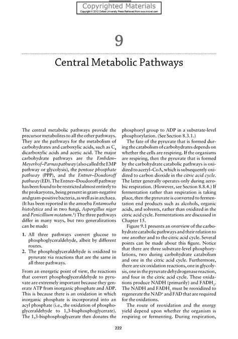 Metabolic Pathways It Is Assignment 222 The Central Metabolic