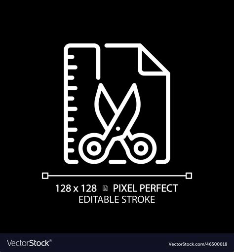 Diy Stem Pixel Perfect White Linear Icon For Dark Vector Image