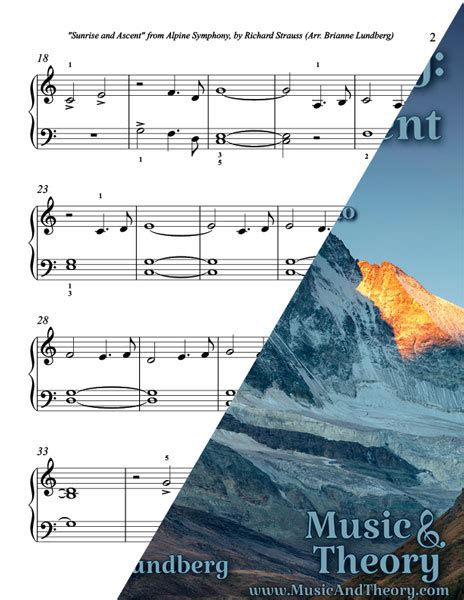 Alpine Symphony Sunrise And Ascent Piano Sheet Music Musicandtheory
