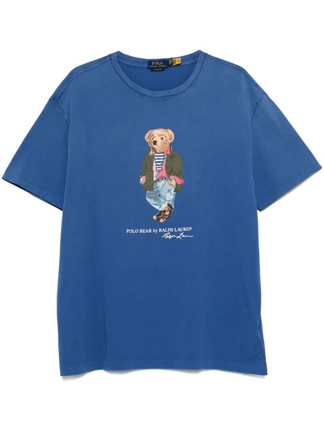 Polo Ralph Lauren Classic Fit Polo Bear T Shirt In Blue Modesens