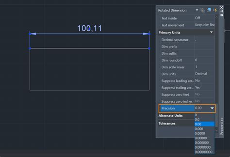 ★how to set the precision of dimension in zwcad technical knowledge
