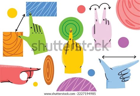 Set Touch Screen Gestures Icon Illustrations Stock Vector Royalty Free Shutterstock