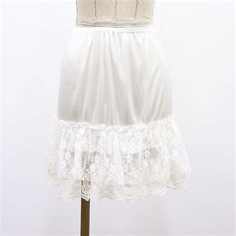 2단 2중 레이스 스커트 레이스 쉬폰 샤 레이어드 속치마 속옷 이너 속바지 밴딩