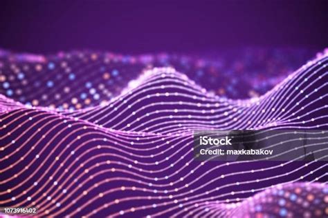 컬러 도트 3d 사운드 파도입니다 큰 데이터 추상 시각화입니다 3차원 형태에 대한 스톡 벡터 아트 및 기타 이미지 3차원 형태 가리키기 가상현실 Istock