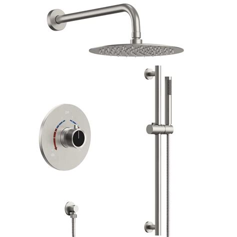 Everstein Single Handle Rain 2 Spray Square 10 In Dual Shower Head