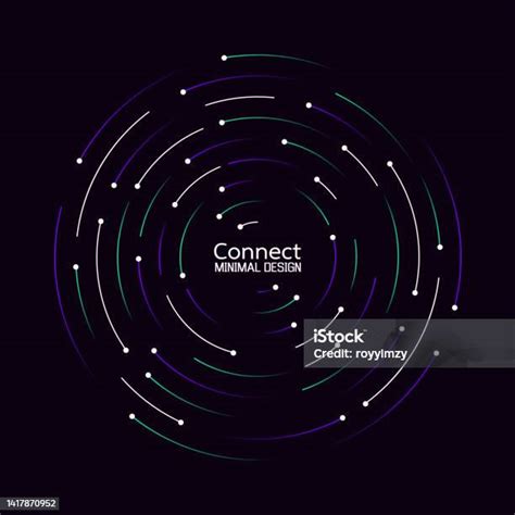 데이터 흐름 기술 네트워크 연결 추상 방사형 소용돌이 원형 트레일 배경 아이콘 로고 디자인 벡터 배경 0명에 대한 스톡 벡터 아트 및 기타 이미지 Istock
