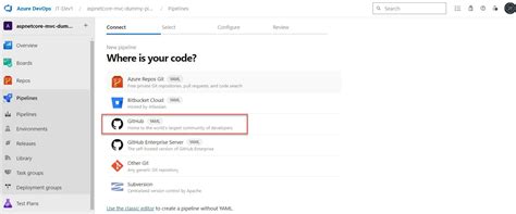 building ci cd pipeline yaml using azure devops github to azure web