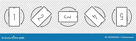 Rotate Phone Concept Set Icons Of Rotate Mobile Phones Flip Smartphone Vector Illustrations
