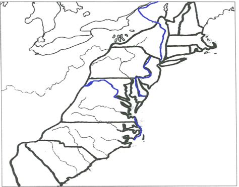 13 Colonies Map With Rivers New Page 1