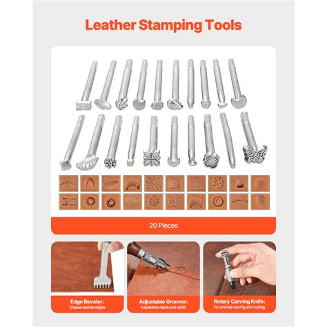 Vevor Leather Working Tool Kit 72 Pcs Metal Tools