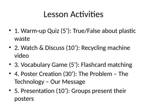 Plasticpollutionrecyclingtechlessonpptx