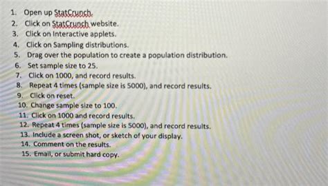 solved 1 open up statcrunch 2 click on statcrunch