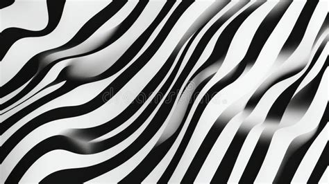 Modern Abstract Design Featuring Minimalistic Black And White Wavy Lines With Structured Spacing