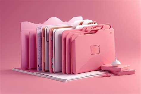 Premium Ai Image 3d Folder And Paper For Management Multimedia File