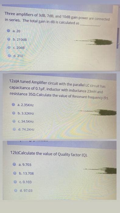 Solved Three Amplifiers Of DB DB And DB Gain Power Are Chegg Com