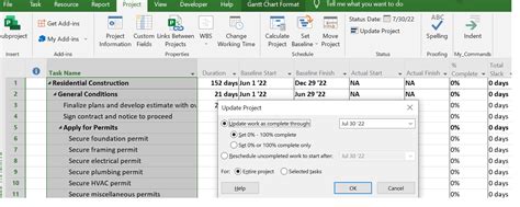 How To Set Baseline And Update Progress In MS Project