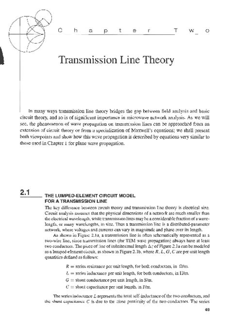 Pdf Transmission Line Theory