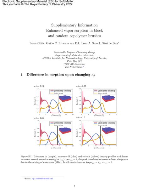 Pdf Enhanced Vapor Sorption In Block And Random Copolymer Brushes