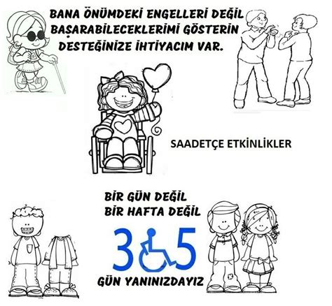 Vezire Yaman adlı kullanıcının engelliler haftasi panosundaki Pin Faaliyetler Okuma Öğrenme