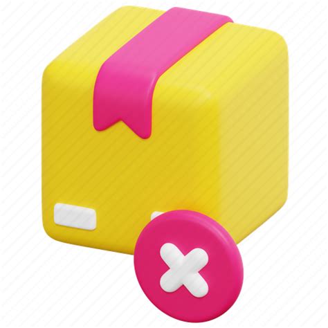 Reject Product Management Box No Package Cross 3d Illustration