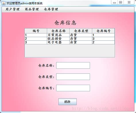 计算机毕业设计基于java Swing实现的仓库商品管理系统swingui Jdbc 仓储管理系统 Csdn博客