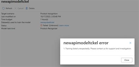 training fails custom product recognition microsoft qanda