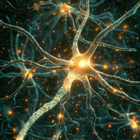 Detailed Illustration Of Multiple Neurons And Nerve Cells In A