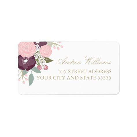 Large Floral Custom Return Address Labels Zazzle