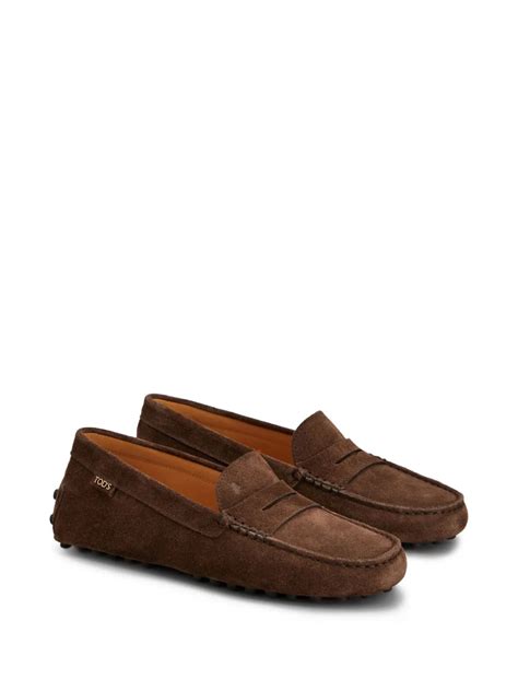 Tods Suede Loafers Brown Farfetch Au
