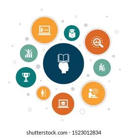 Kpi Infographic 10 Steps Bubble Designoptimization Stock Vector