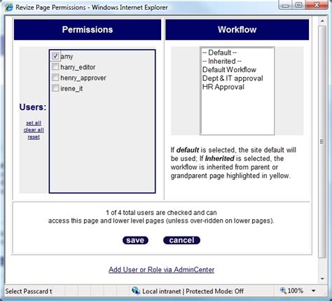 Revize Permissions And Workflows