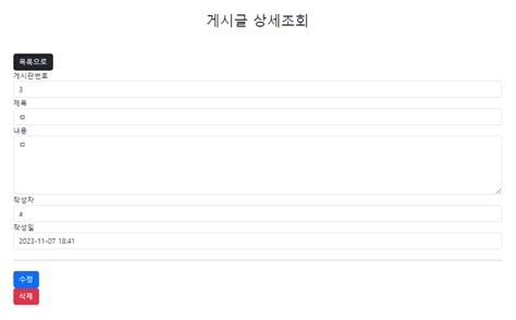 Spring식단 추천 Api 게시판 글 수정 기능 구현 6