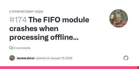 The Fifo Module Crashes When Processing Offline Messages · Issue 174 · C Jimenezopen Ocpp