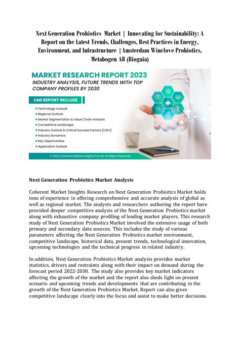 Ppt Next Generation Probiotics Market 2030 Powerpoint Presentation